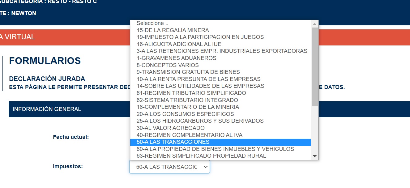 Impuesto a la transferencia de inmuebles, vehiculos y derechos. Form ...