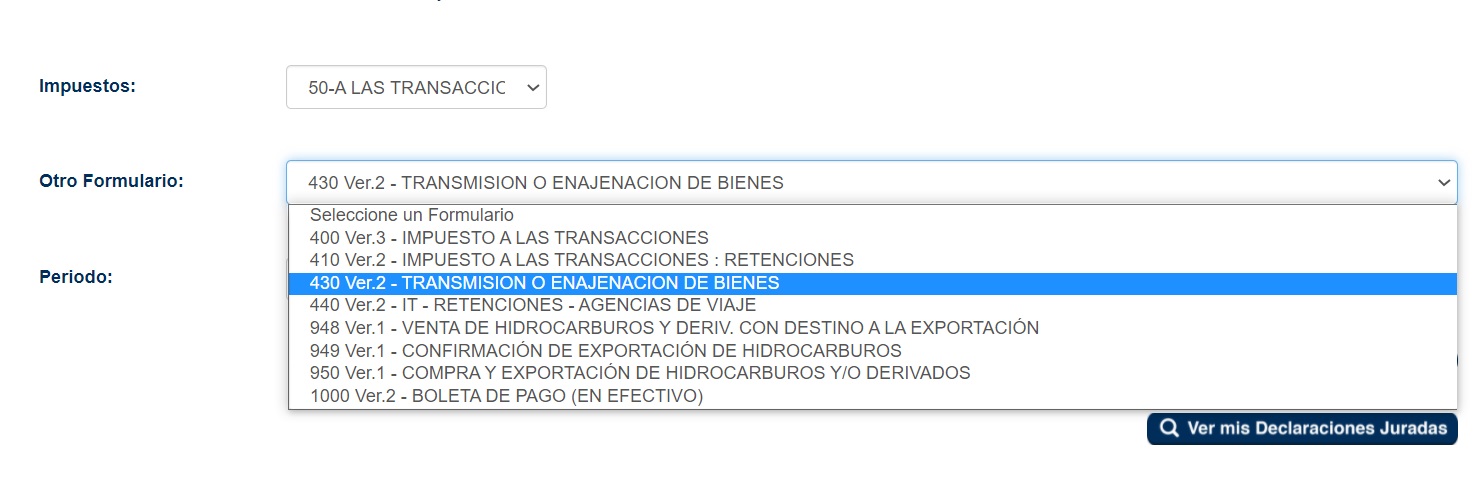 Impuesto a la transferencia de inmuebles, vehiculos y derechos. Form ...