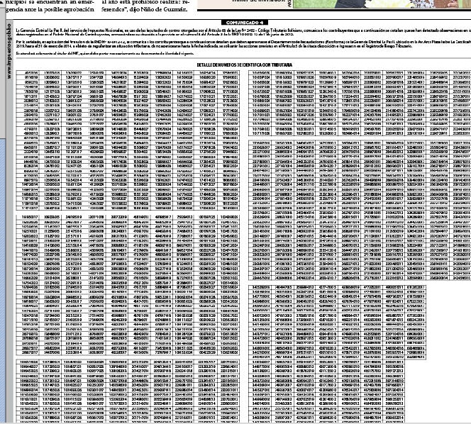 Lista de NITs previos a Riesgo Tributario - Bolivia Impuestos Blog