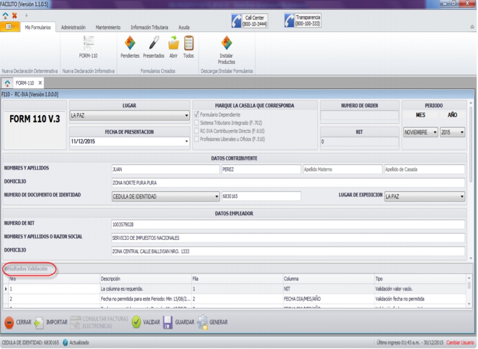 Formulario 110 Facilito, manual de uso - Bolivia Impuestos Blog