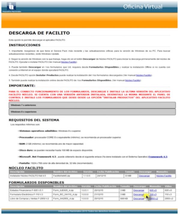 Formulario 110 Facilito, manual de uso - Bolivia Impuestos Blog