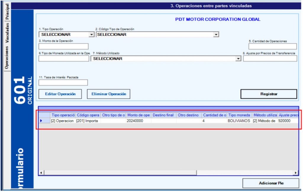 Formulario 601 Partes Vinculadas - Bolivia Impuestos Blog