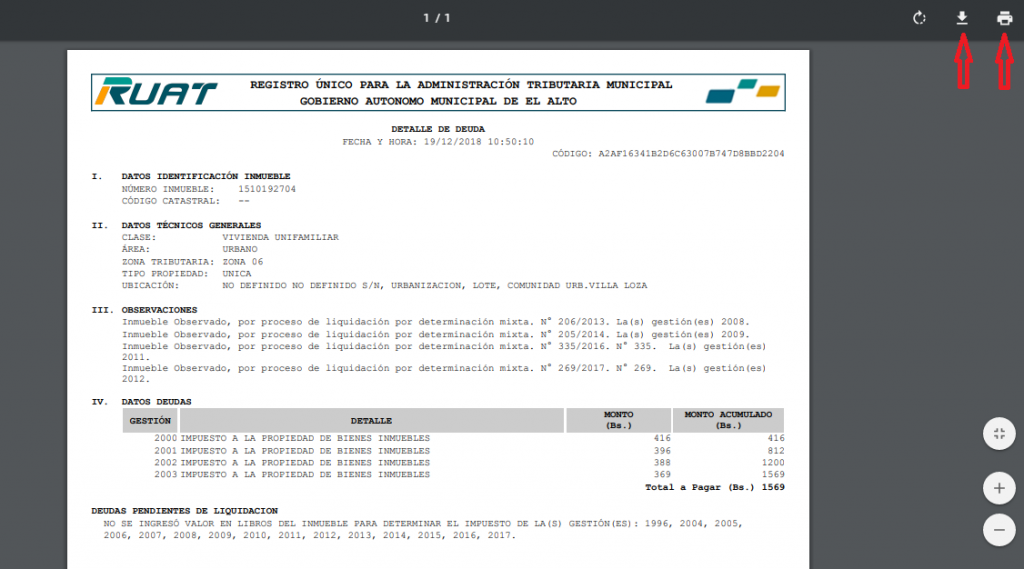 Ruat impuestos inmuebles, como pagar - Bolivia Impuestos Blog