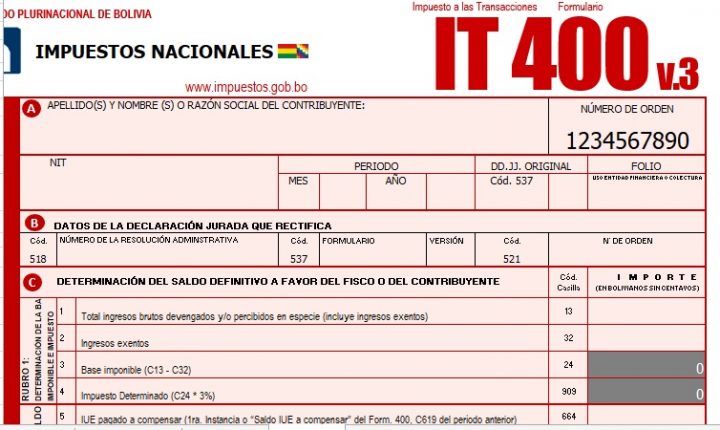 Formularios 200 y 400 en Excel – Bolivia Impuestos Blog