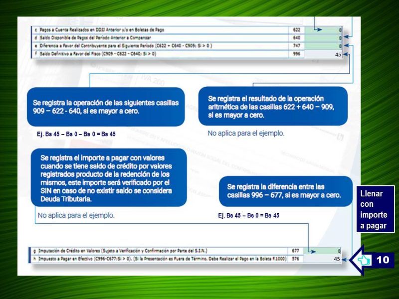 Formulario 410 ejemplo de llenado - Bolivia Impuestos Blog
