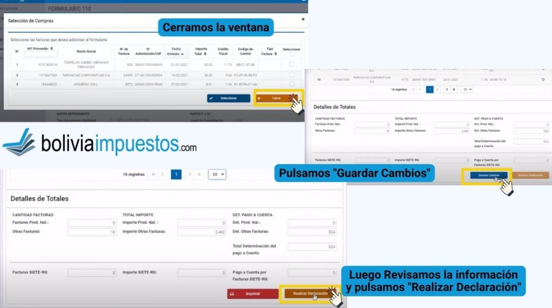 Correcciones al Formulario 110 v4