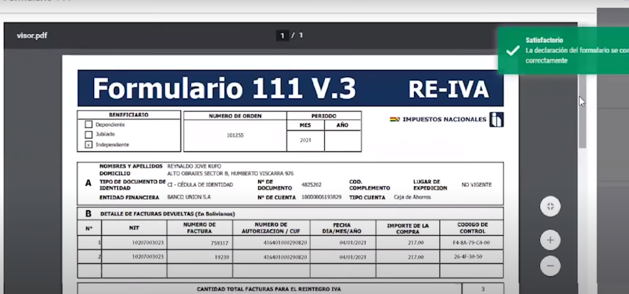 Cómo llenar el formulario 111 manualmente (Re-IVA)
