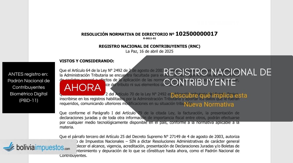Nueva RND 102500000017: Registro nacional de contribuyentes