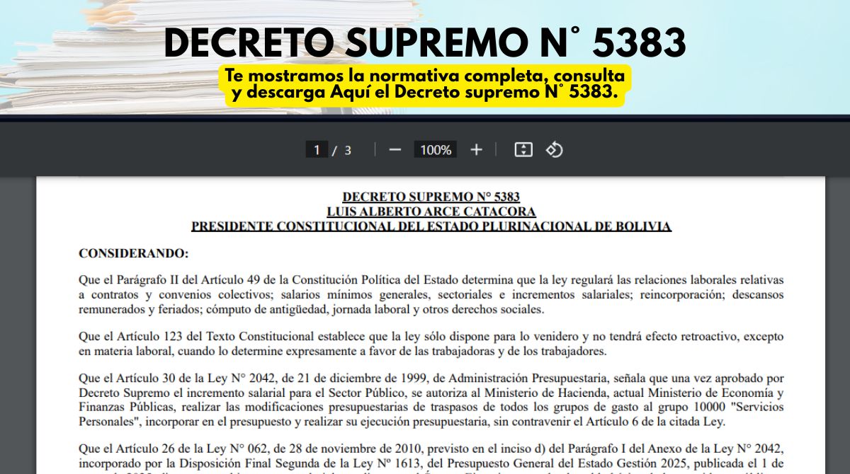 Decreto supremo N° 5383