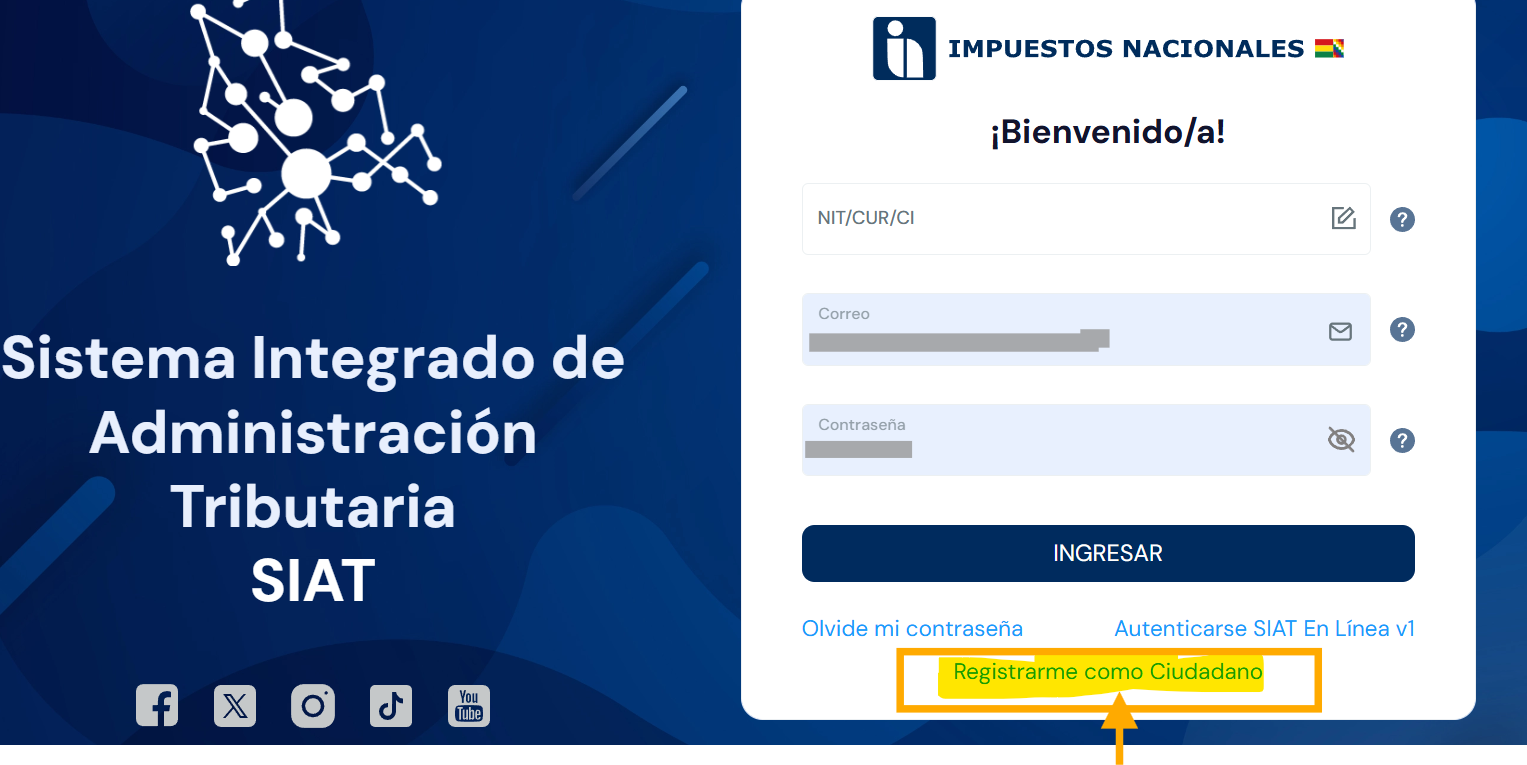 Formulario 430 en línea para Ciudadanos sin NIT
